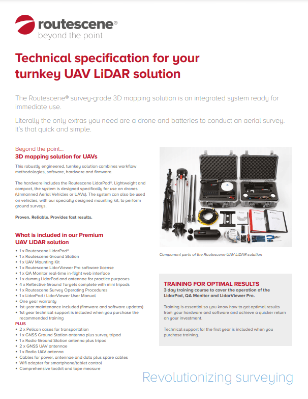 Routescene technical specification brochure - Routescene