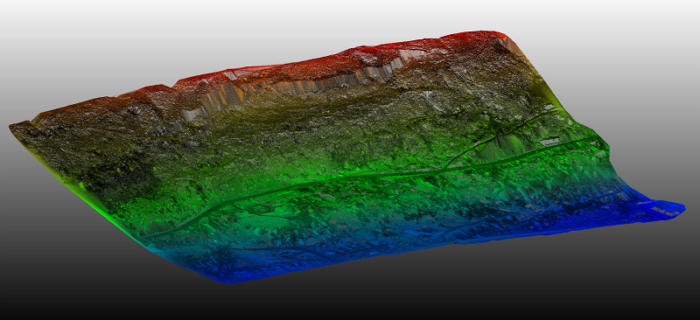Ystalyfera Landslide UAV LiDAR Digital Terrain Model - Routescene